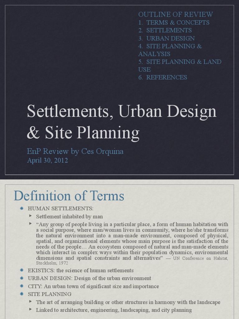 Site Planning Principles and Urban Design Considerations for ...