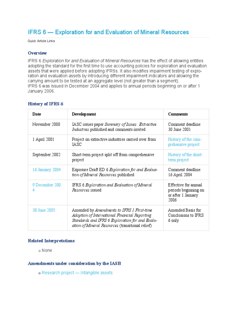 Ifrs 6 | PDF | International Financial Reporting Standards | Financial ...