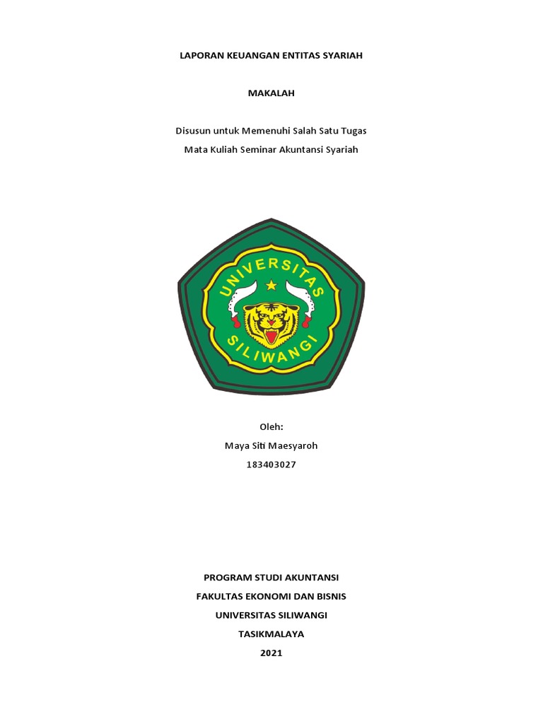 Makalah Laporan Keuangan Entitas Syariah | PDF
