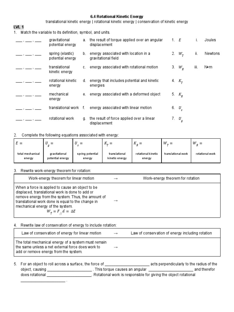 Understanding Rotational Kinetic Energy | PDF | Rotation Around A Fixed ...