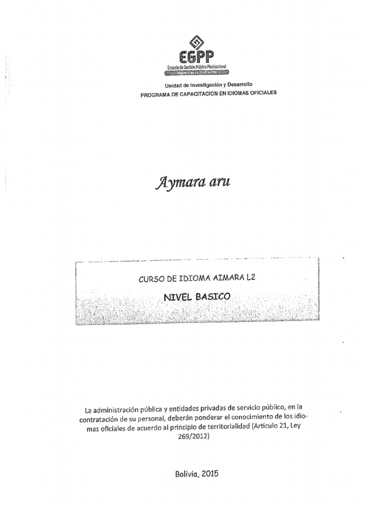 Curso de Aimara - EGPP | PDF