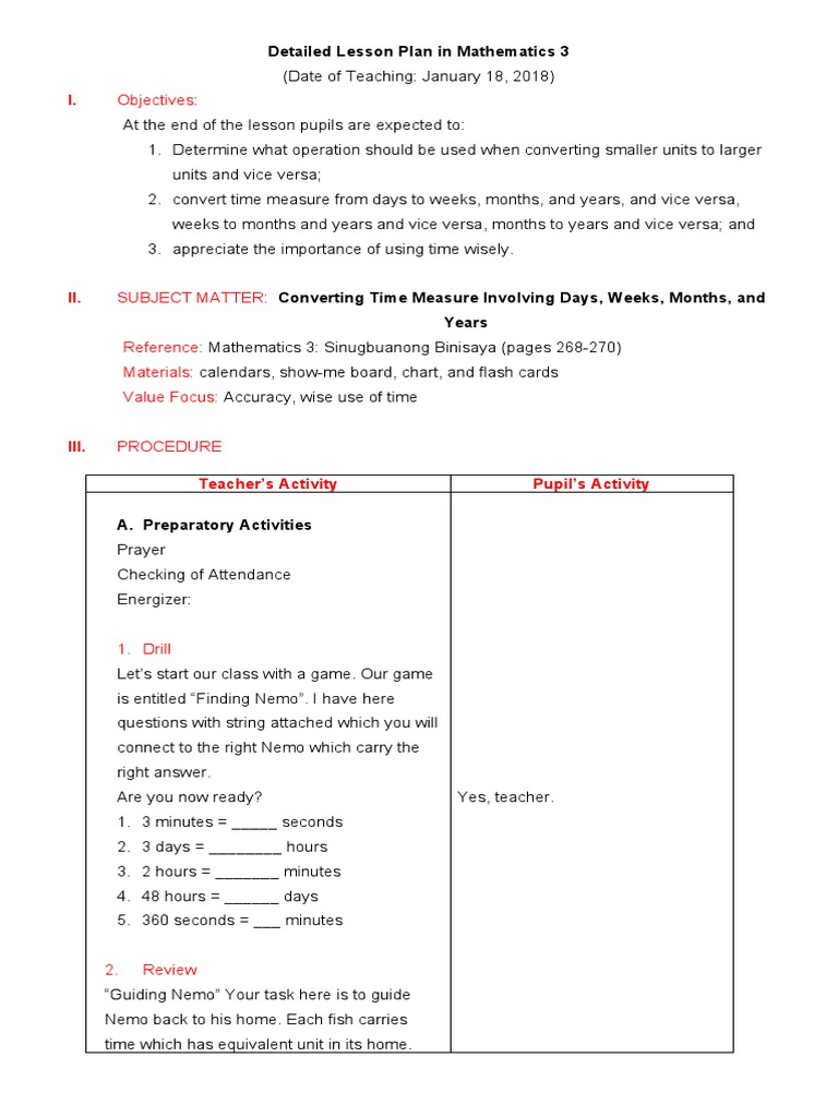 Converting Days, Weeks, Months and Years | PDF | Cognition