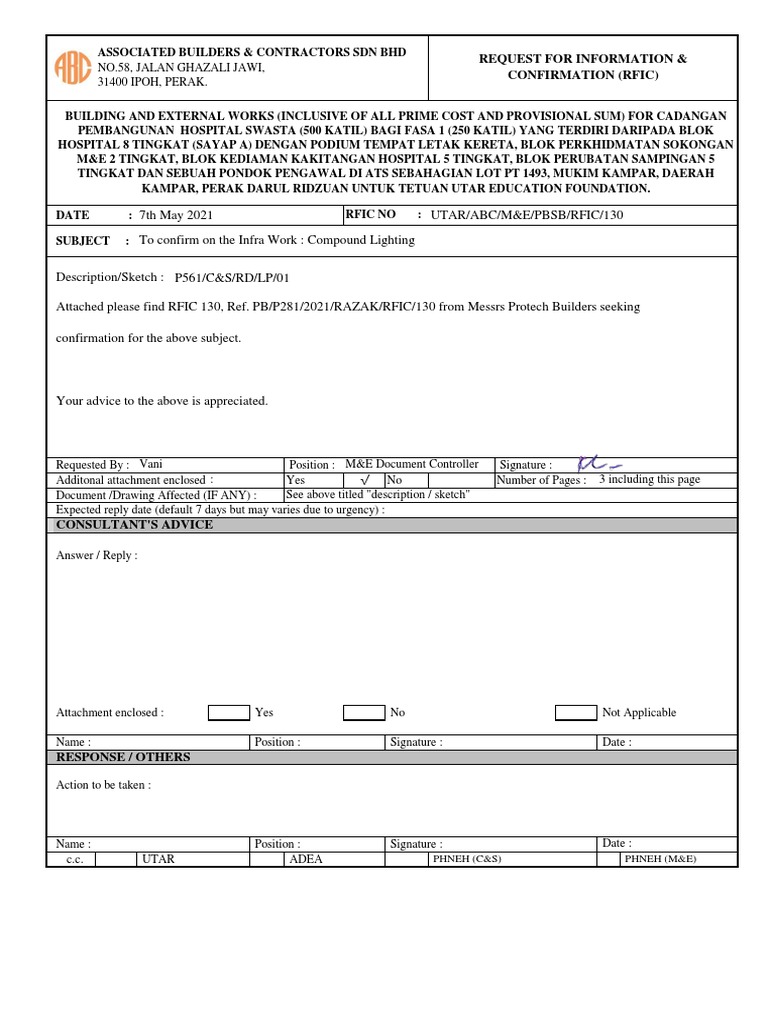 RFIC 130: Compound Lighting Confirmation | PDF