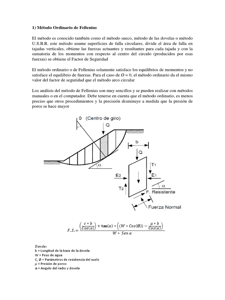 Metodo de Fellenius | PDF