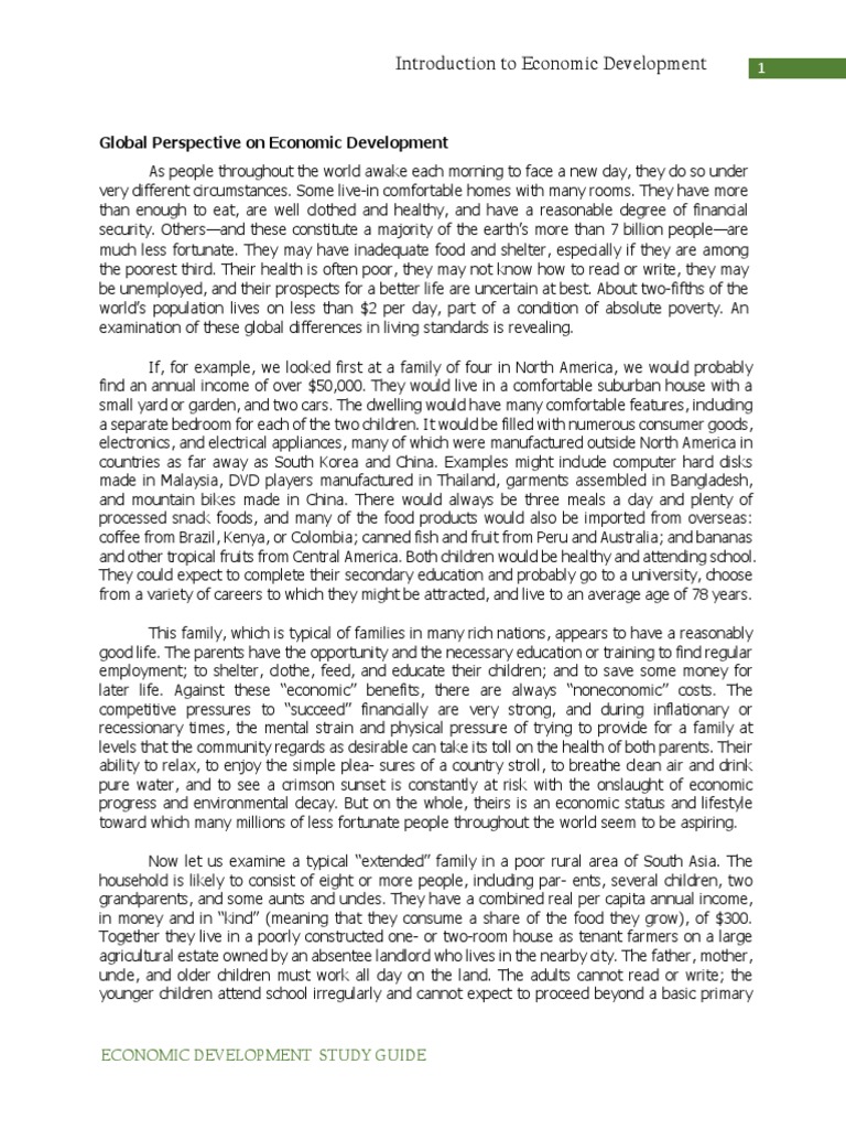 Lesson 1 - Econ Devt | PDF | Millennium Development Goals | Economics