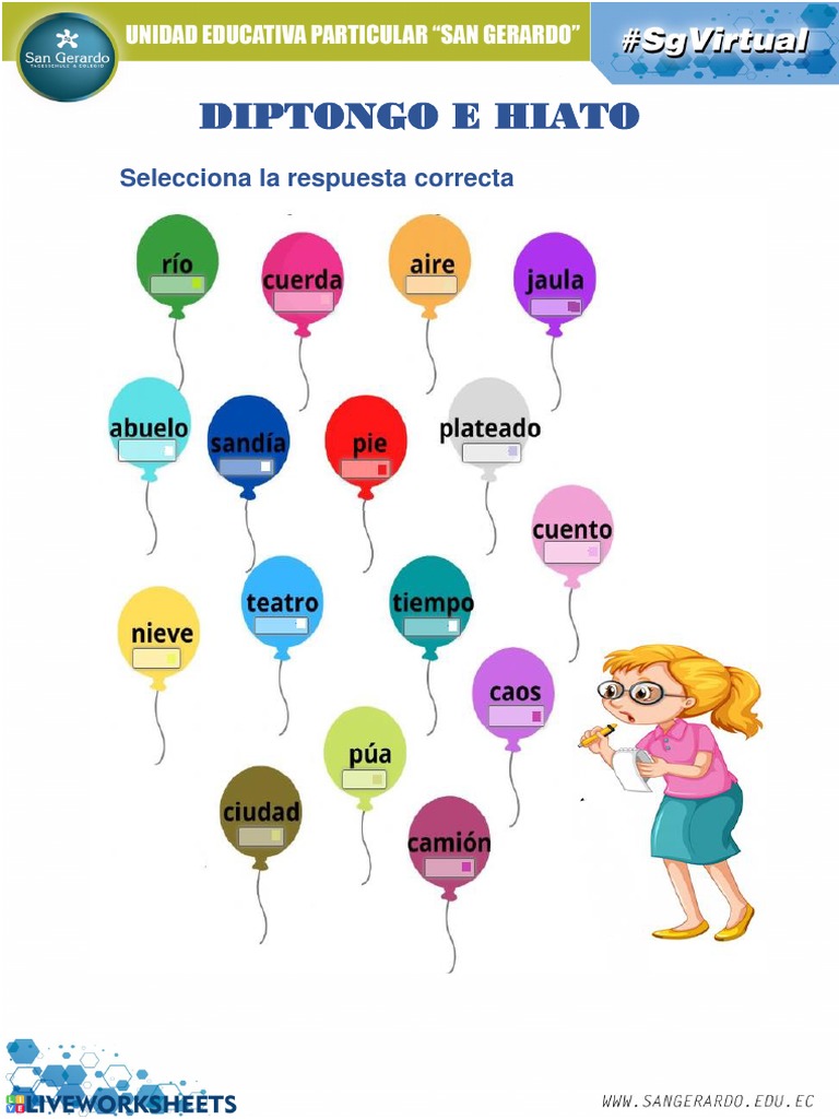 Diptongo E Hiato: Selecciona La Respuesta Correcta | PDF