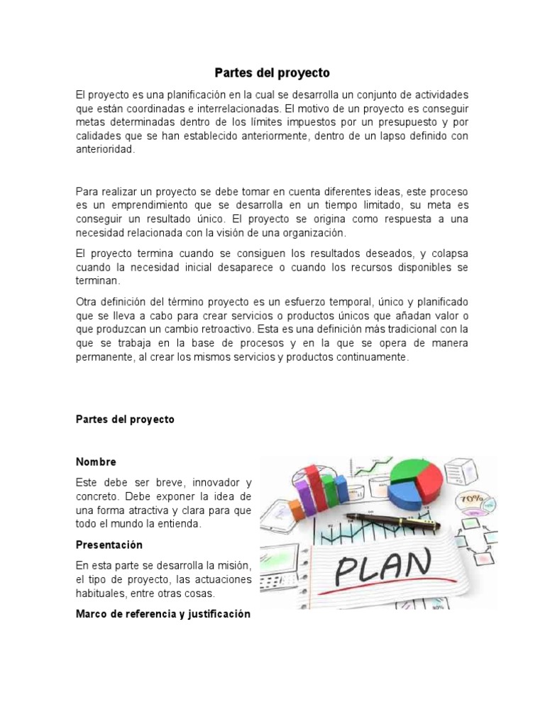 Partes Del Proyecto | PDF | Economias | Business