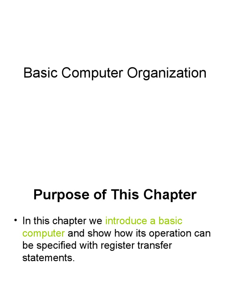 1 - Basic Computer Organization | PDF | Input/Output | Bit