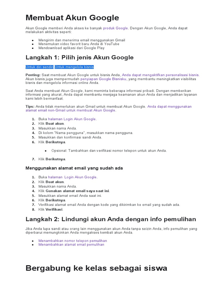 Membuat Akun Google | PDF