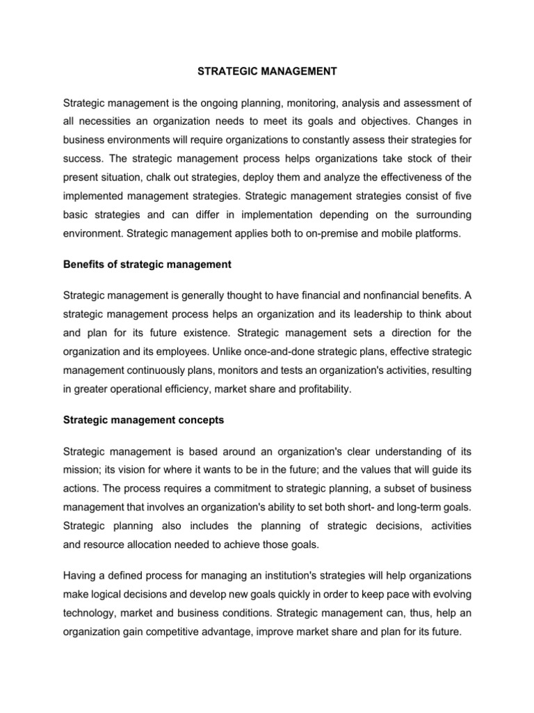 Strategic Management Introduction | PDF | Strategic Management ...