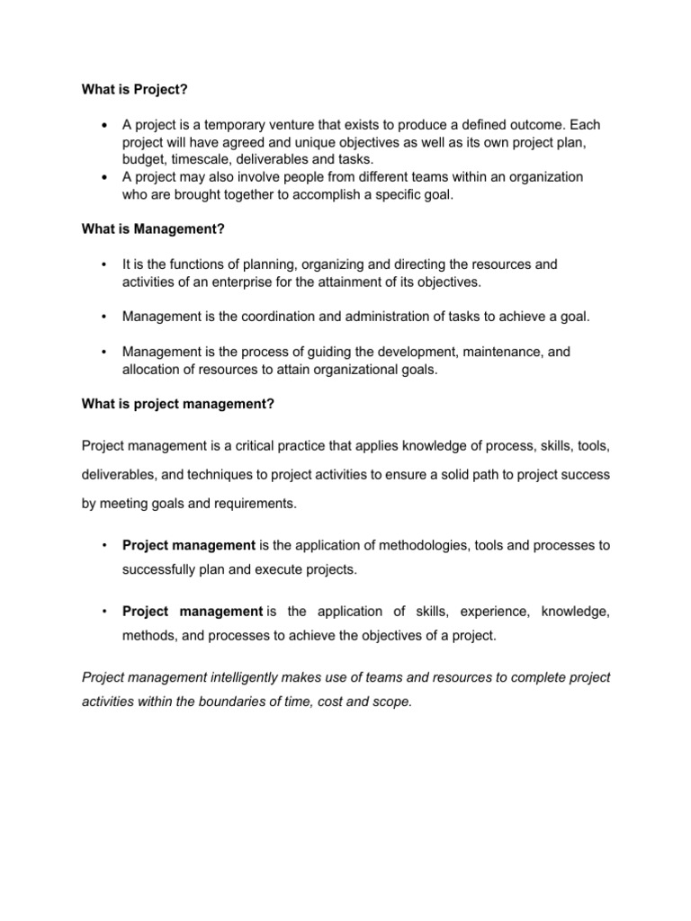 Project Management Introduction | PDF | Project Management | Agile ...