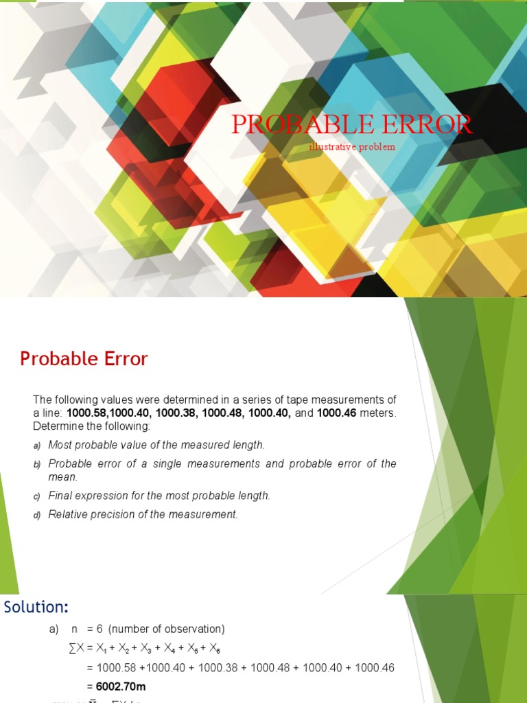 2.probable Error Item No. 1 2 3 | PDF | Measurement | Errors And Residuals