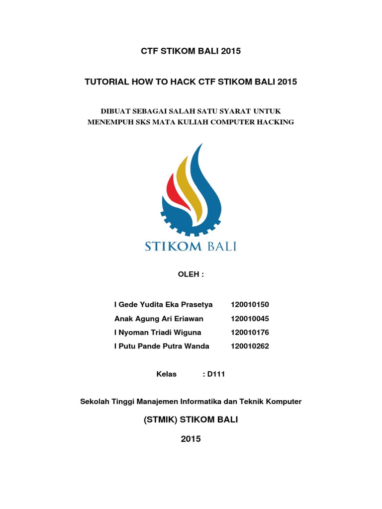 Tutorial How To Hack CTF Stikom Bali 201 | PDF | Komputer