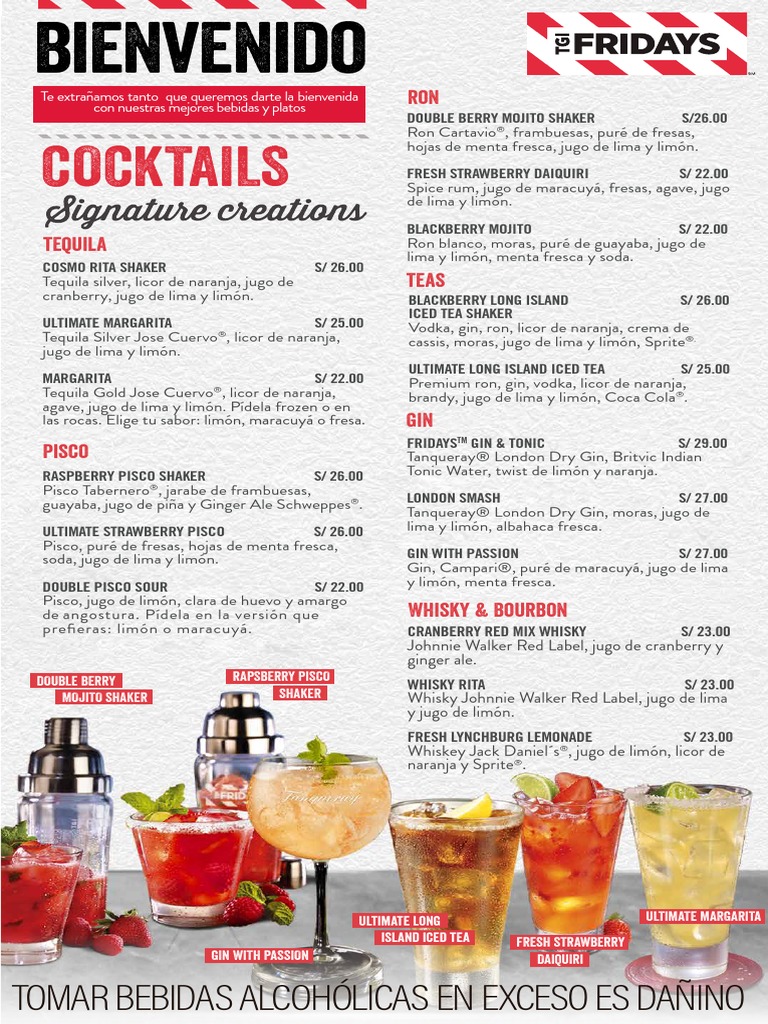 Fridays Carta | PDF | Hamburguesas | Salsa