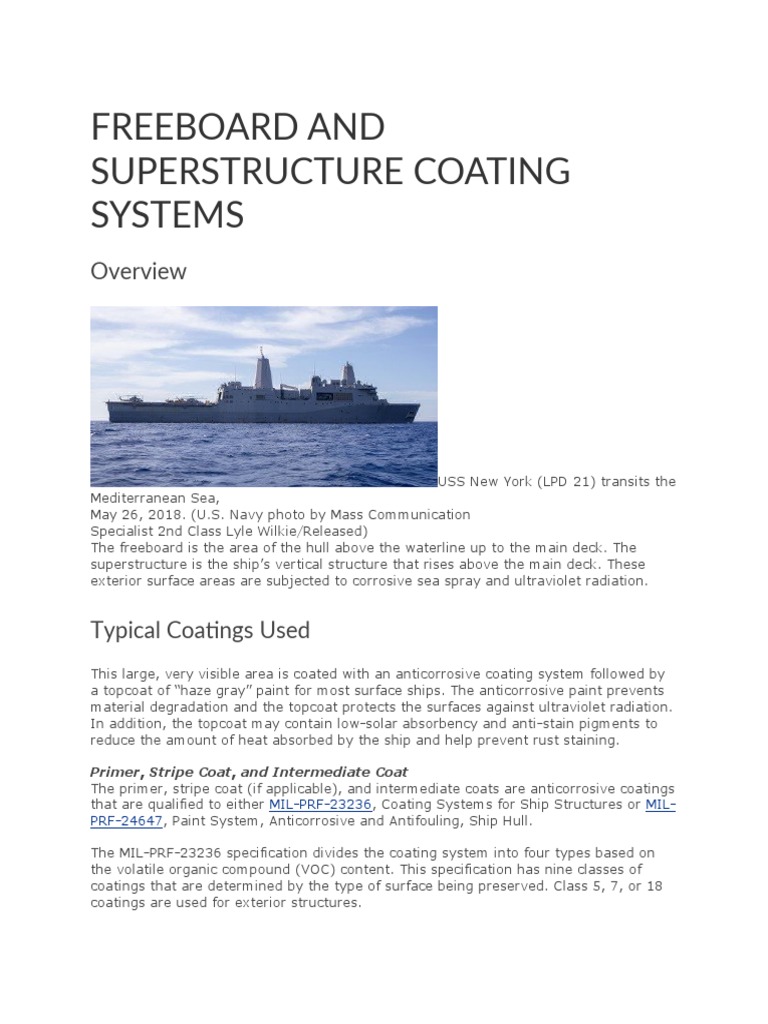 Freeboard and Superstructure Coating Systems | PDF | Paint | Ships