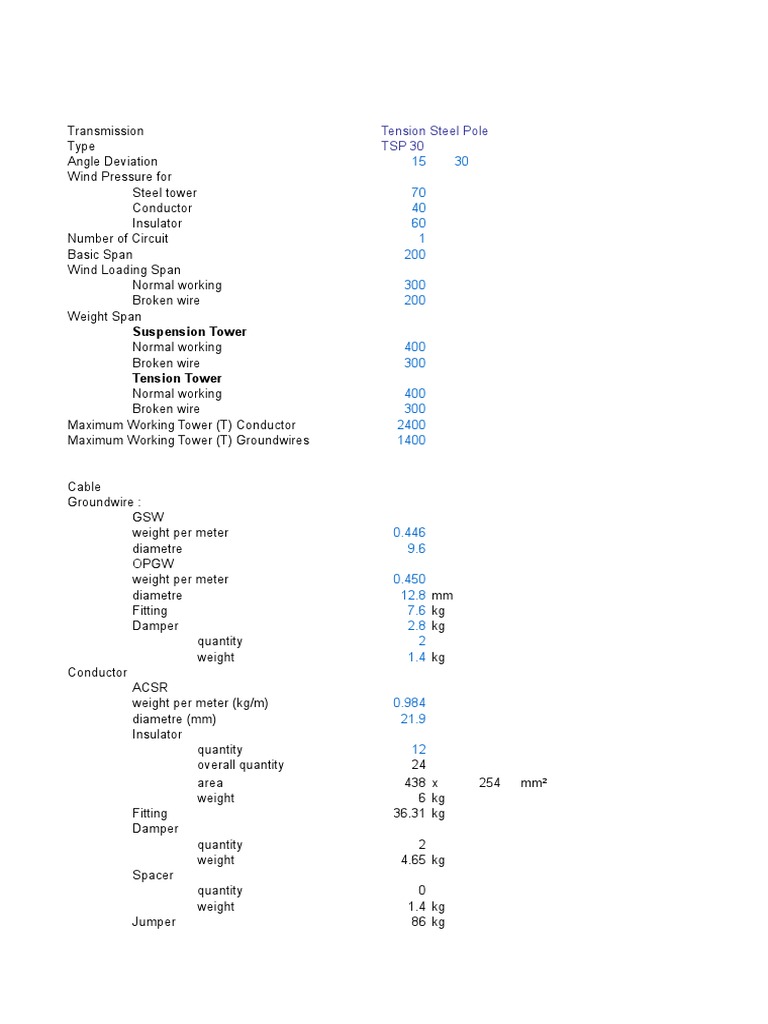 Pole Loading Tree Calculation | PDF | Insulator (Electricity ...