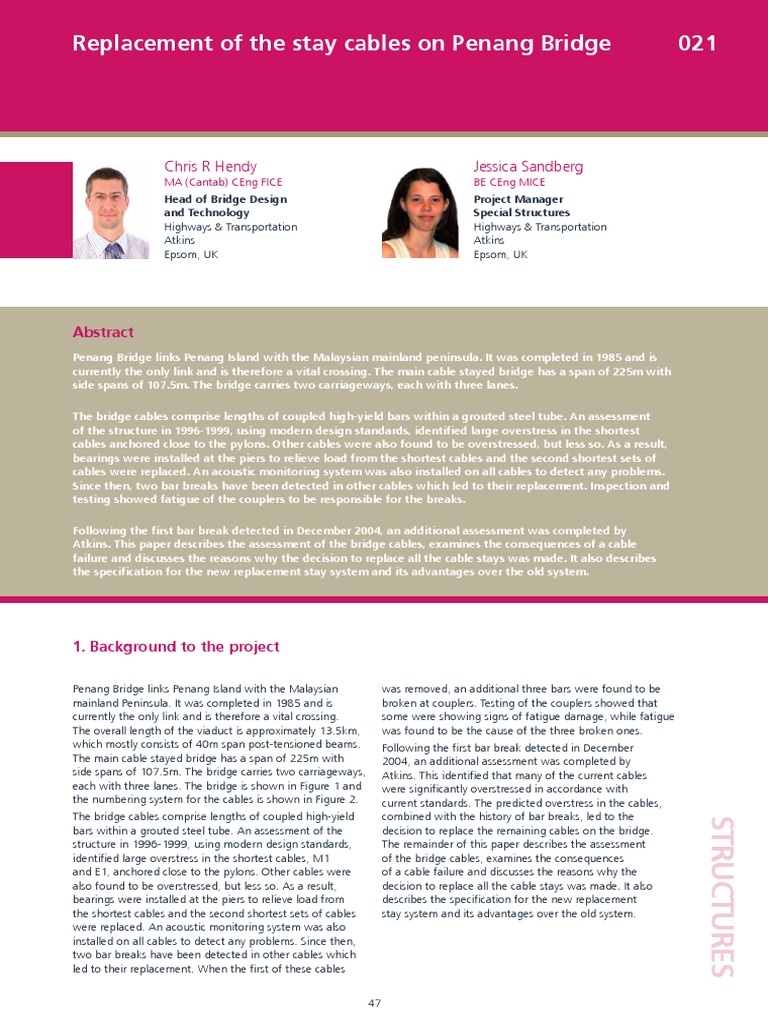 Replacement of The Stay Cables On Penang Bridge | PDF | Fracture ...