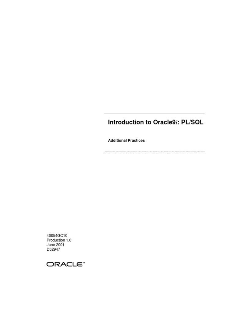 9i ORACLE PLSQL Vol3 | PDF | Business
