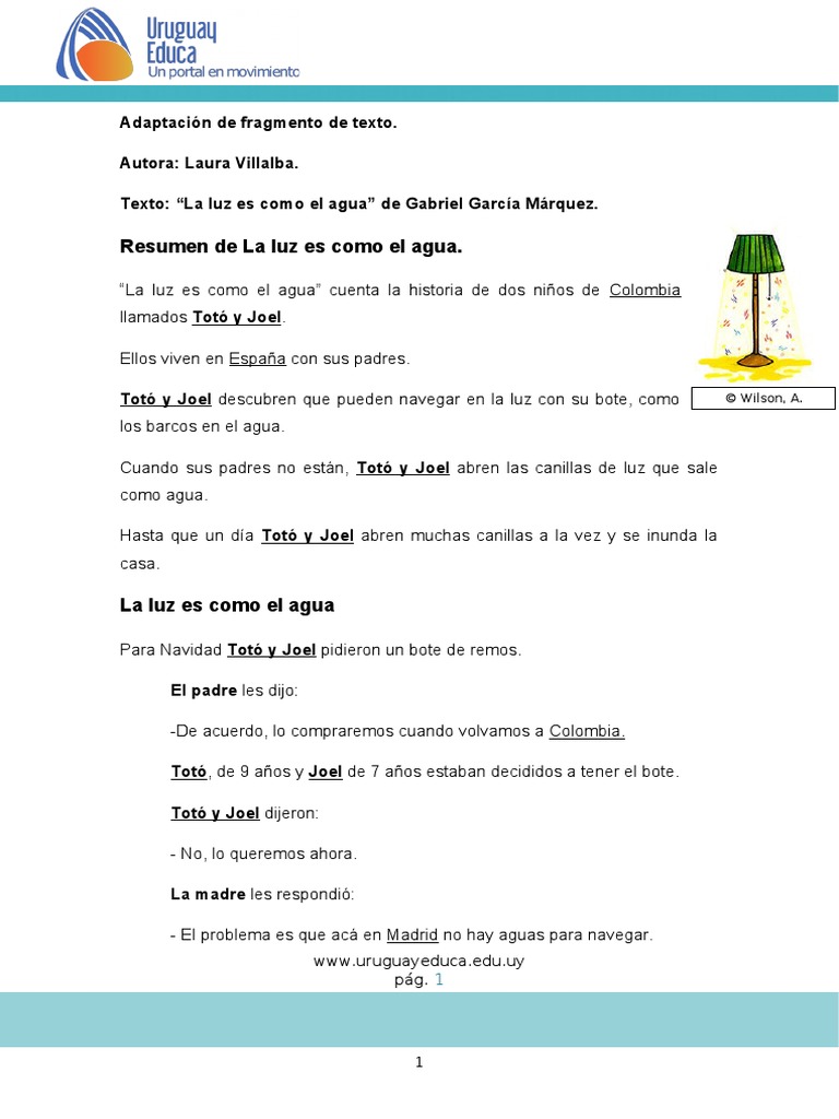 La Luz Es Como El Agua | PDF | Estudios de idiomas extranjeros