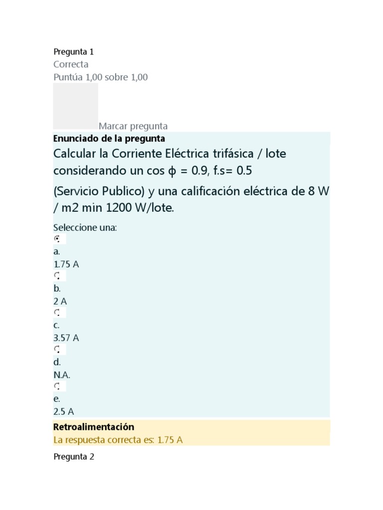 Examen de Conceptos Eléctricos Básicos | PDF