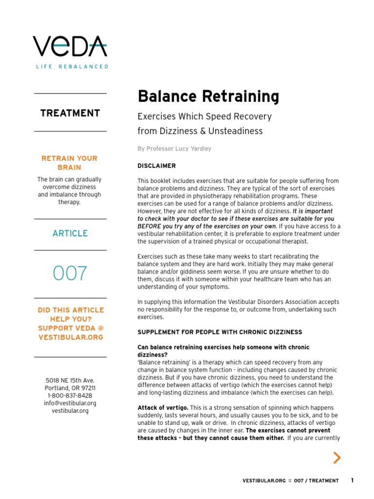 Balance-Retraining 7 | PDF | Vertigo | Clinical Medicine