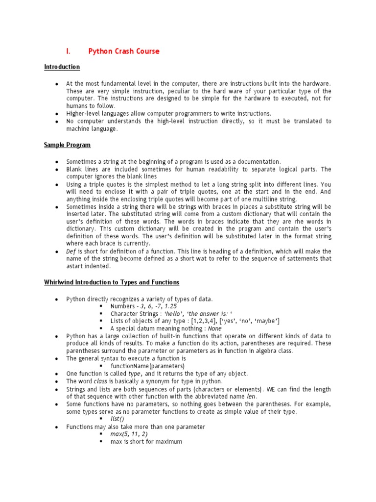 Python Notes Plus Pdf Parameter Computer Programming Subroutine