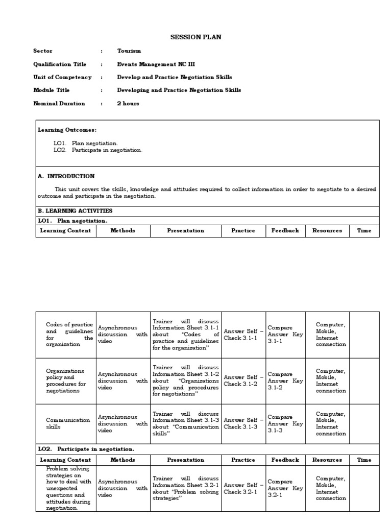 03 Develop and Practice Negotiation Skills | PDF | Negotiation | Information