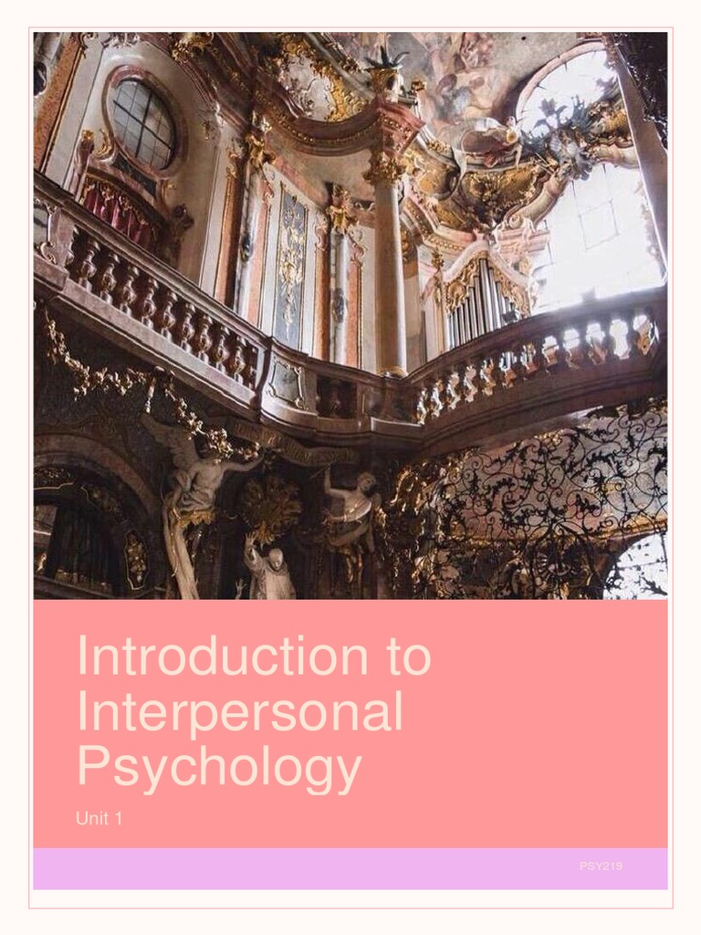 Introduction To Interpersonal Psychology: Unit 1 | PDF | Interpersonal ...