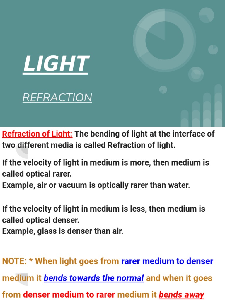 Light Refraction Guide | PDF | Refraction | Refractive Index