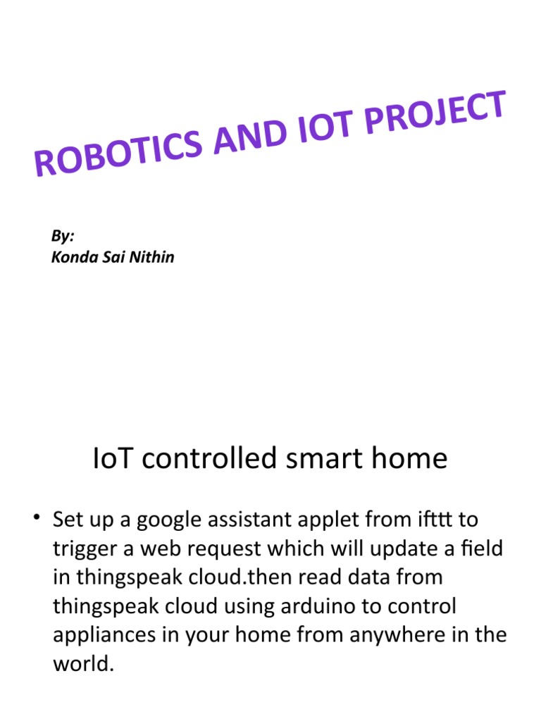 Robotics and Iot Project: By: Konda Sai Nithin | PDF | Internet ...