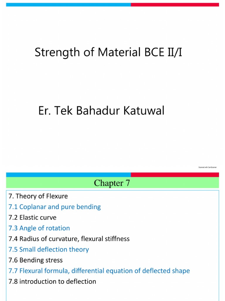 Unit 7 Theory of Flexure | PDF