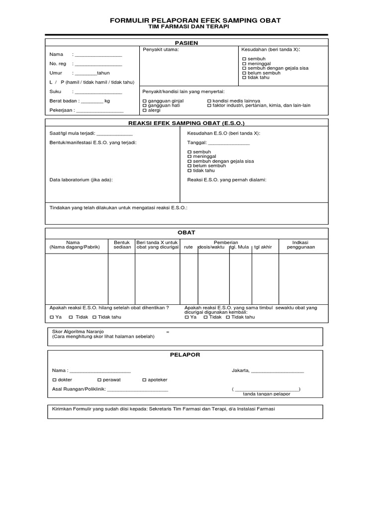 Contoh Form Laporan ESO 2019 | PDF