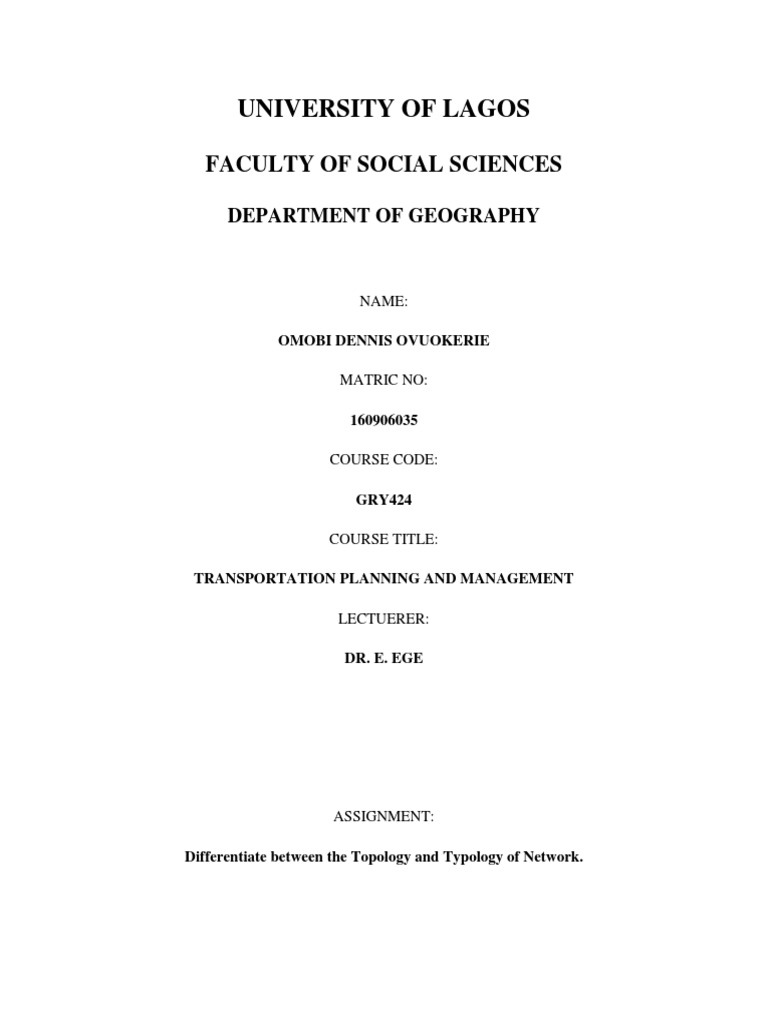 Transport Assignment | PDF | Network Topology