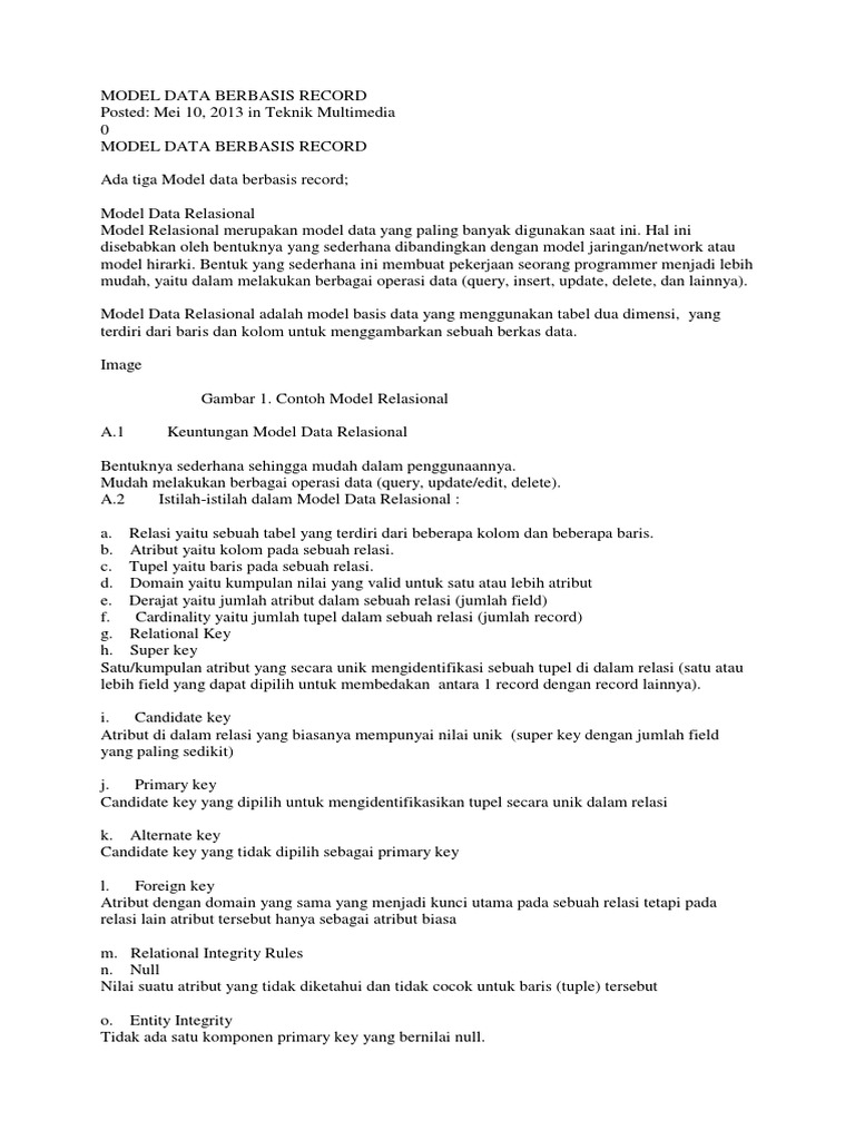 Model Data Berbasis Record | PDF | Komputer