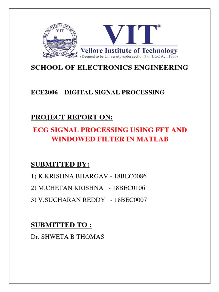 ECG Signal Processing with FFT in MATLAB | PDF | Electrocardiography ...