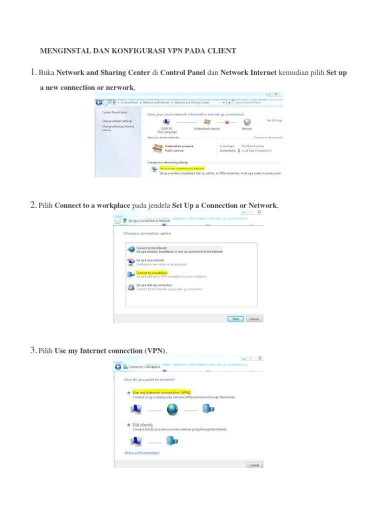 Cara Konfigurasi VPN Server Pada Client | PDF