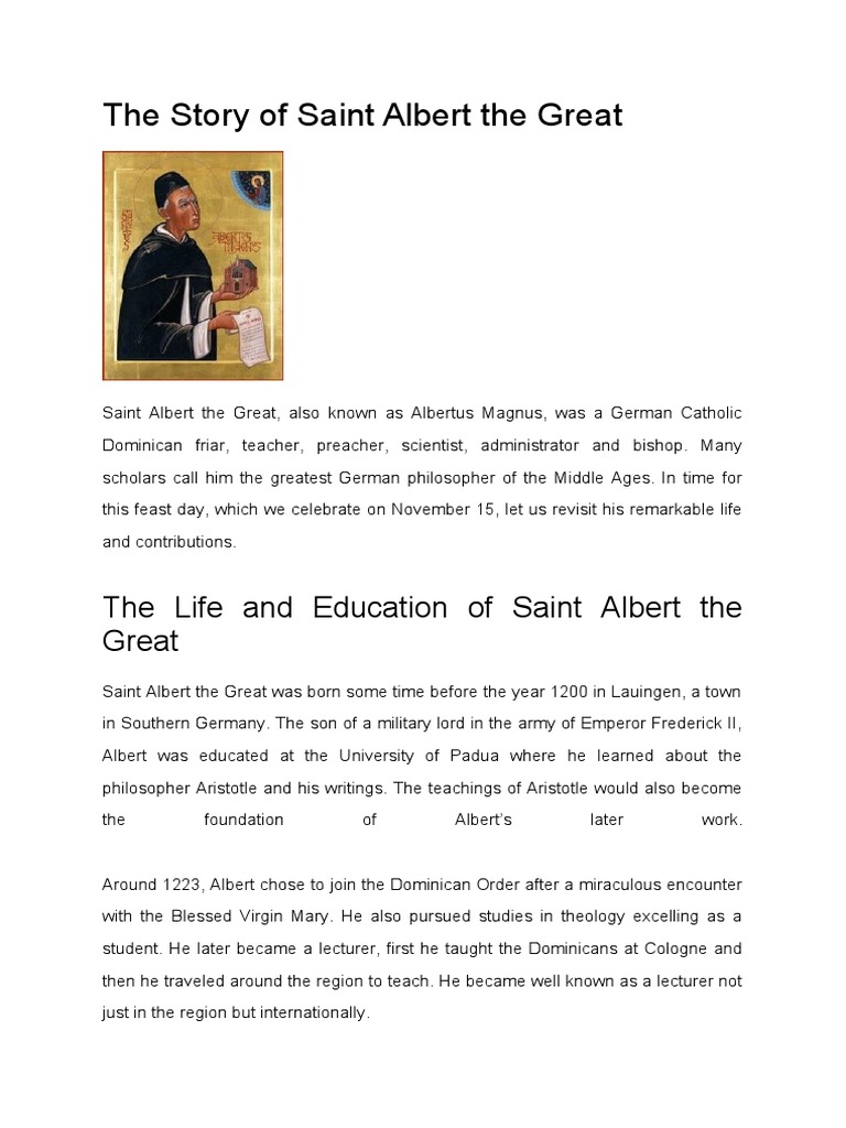 Life and Legacy of St. Albert the Great | PDF