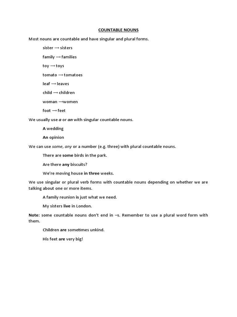 Countable Uncountable Nouns | PDF | Noun | Plural