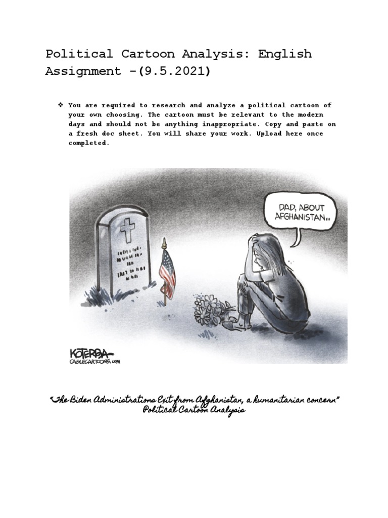 Political Cartoon Analysis: English Assignment - (9.5.2021) | PDF