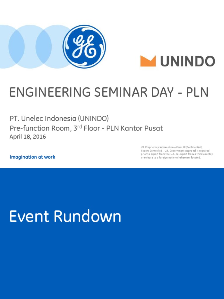 Engineering Seminar Day - PLN: PT. Unelec Indonesia (UNINDO) Pre ...