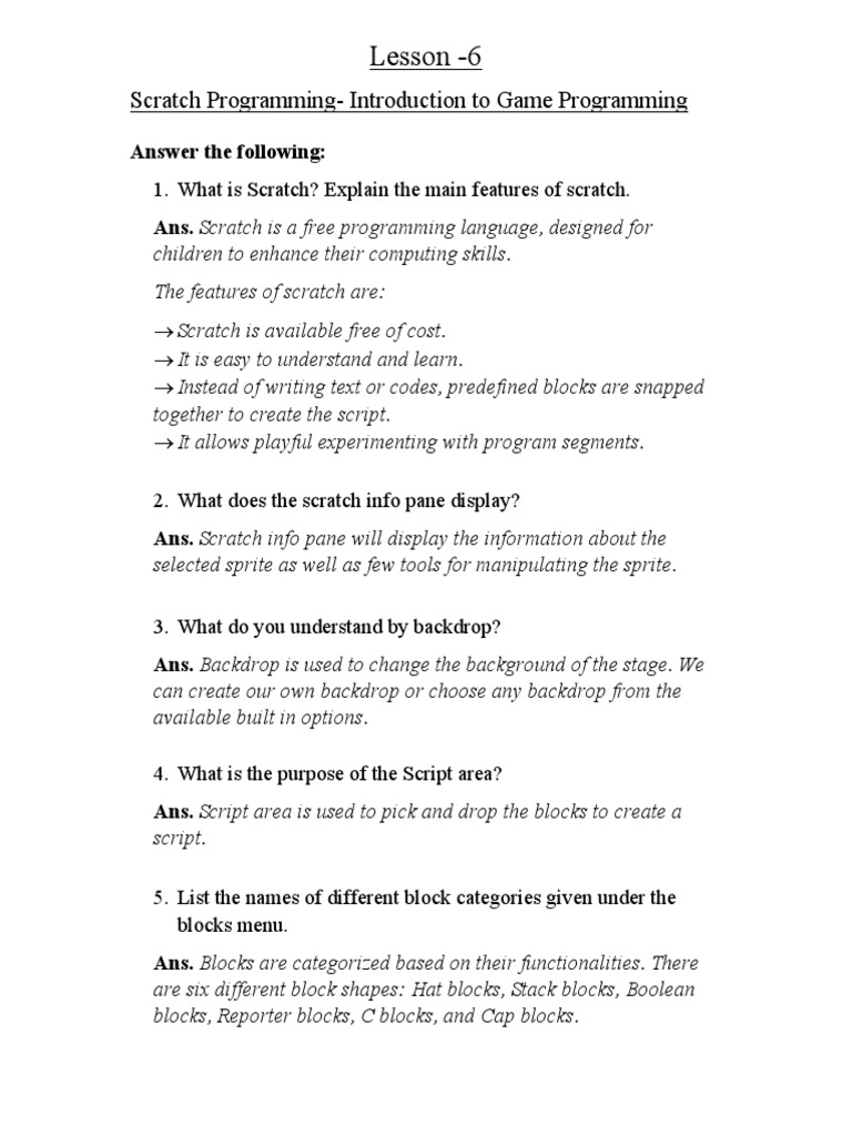 An Introduction to Game Programming with Scratch | PDF | Scratch ...