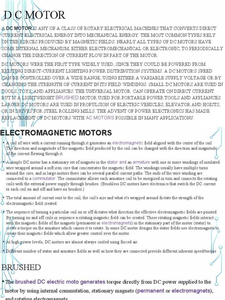 DC Motor | PDF | Electric Motor | Electricity