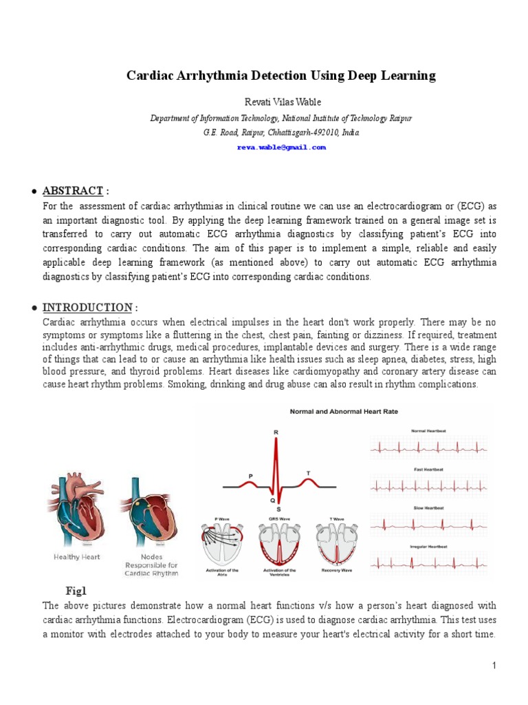 Cardiac Arrhythmia Detection Using Deep Learning Pdf Cardiology