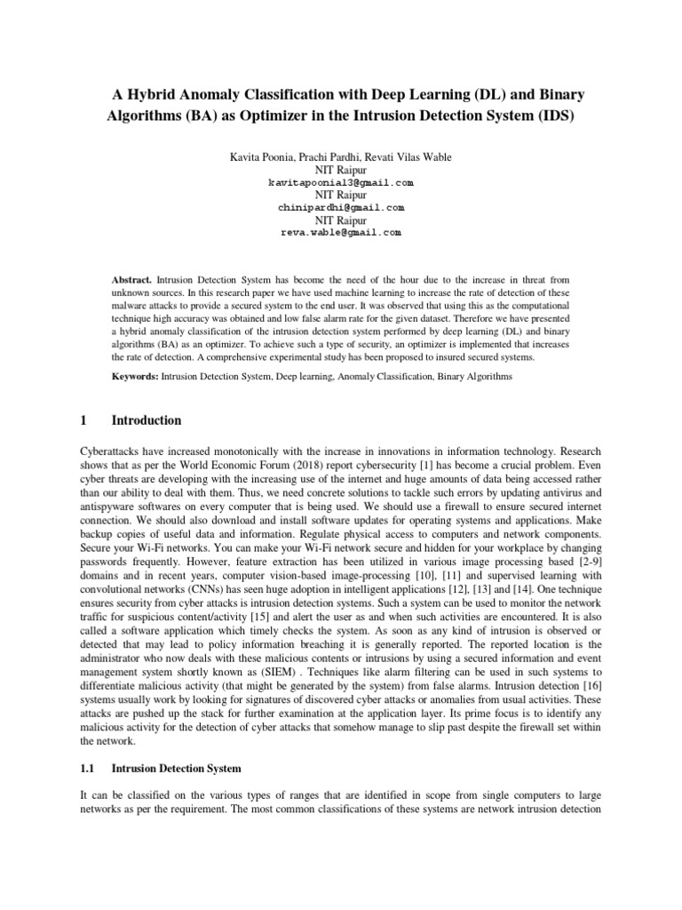 A Hybrid Anomaly Classification With Deep Learning - Paper | PDF | Deep ...