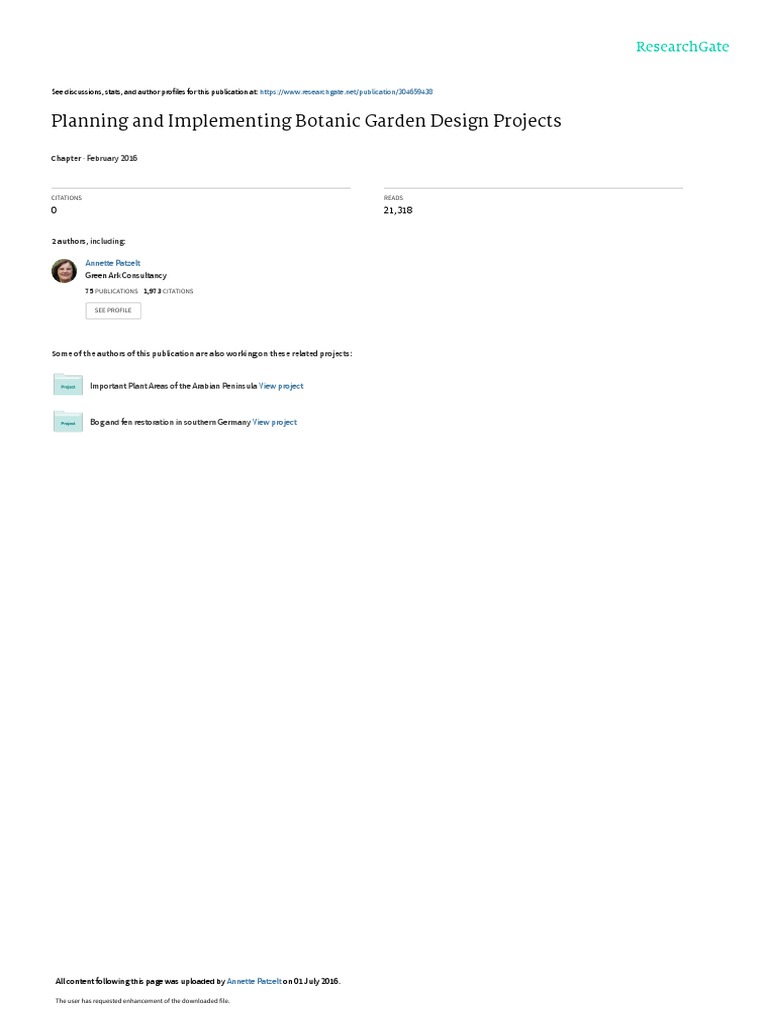 Planning and Implementing Botanic Garden Design Projects: February 2016 ...