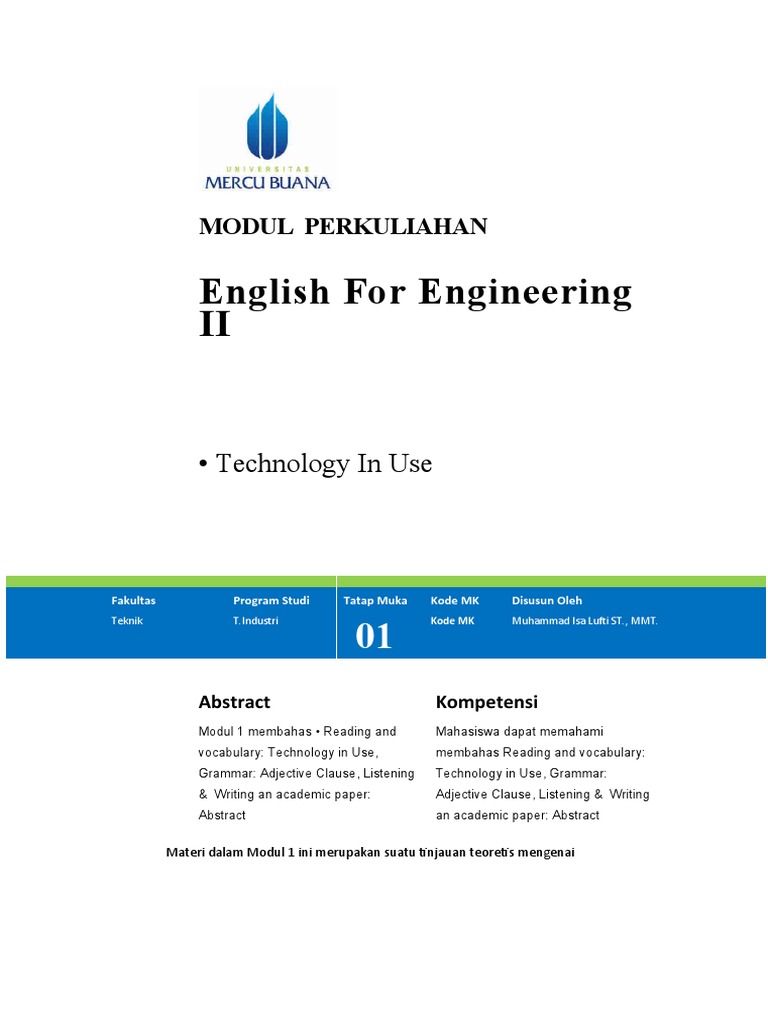 English for Engineering Students | PDF | Adverb | Robotics