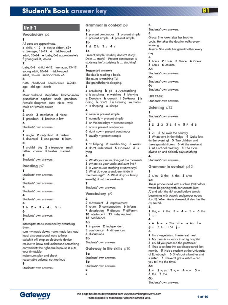 GW B1 Student's Book Answer Key | PDF | Sherlock Holmes | English Language
