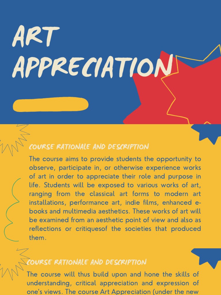 Art Appreciation Course Overview | PDF | Humanities | Aesthetics