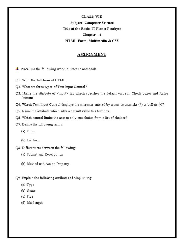 HTML-Form, Multimedia & CSS-Assignment | PDF