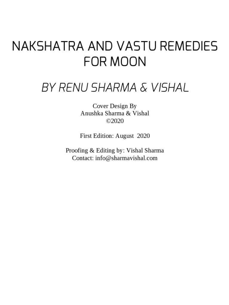 Nakshatra and Vastu Remedies For Moon: by Renu Sharma & Vishal | PDF ...